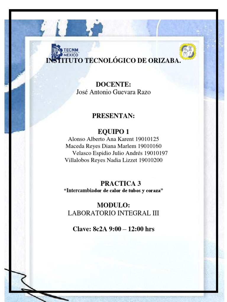 PRACTICA 3 - Act. Exp - EQUIPO 1 | PDF | Intercambiador de calor | Calor