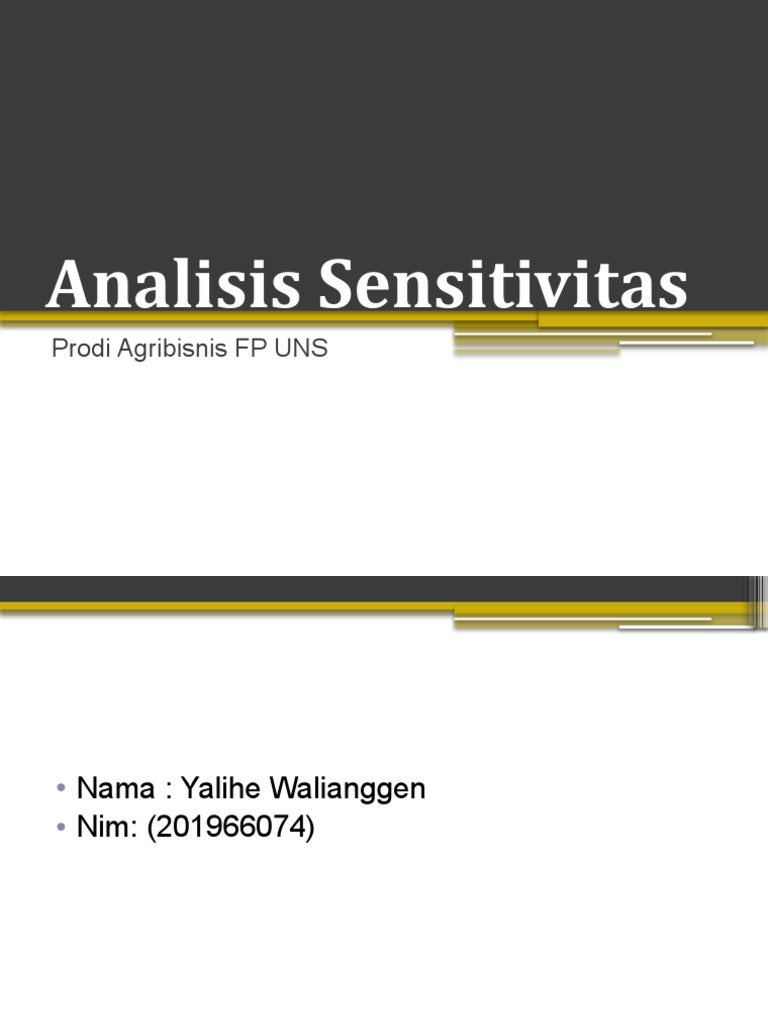 Analisis Sensitivitas | PDF
