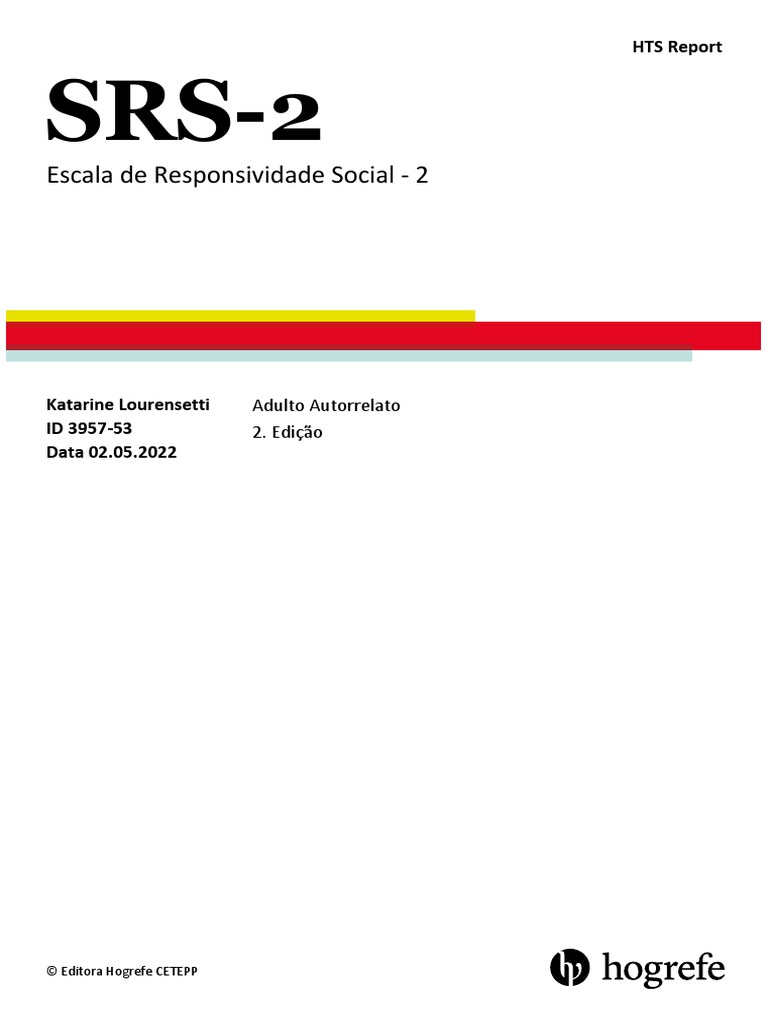 Modelo Relatório - SR2 | PDF | Autismo | Espectro do autismo