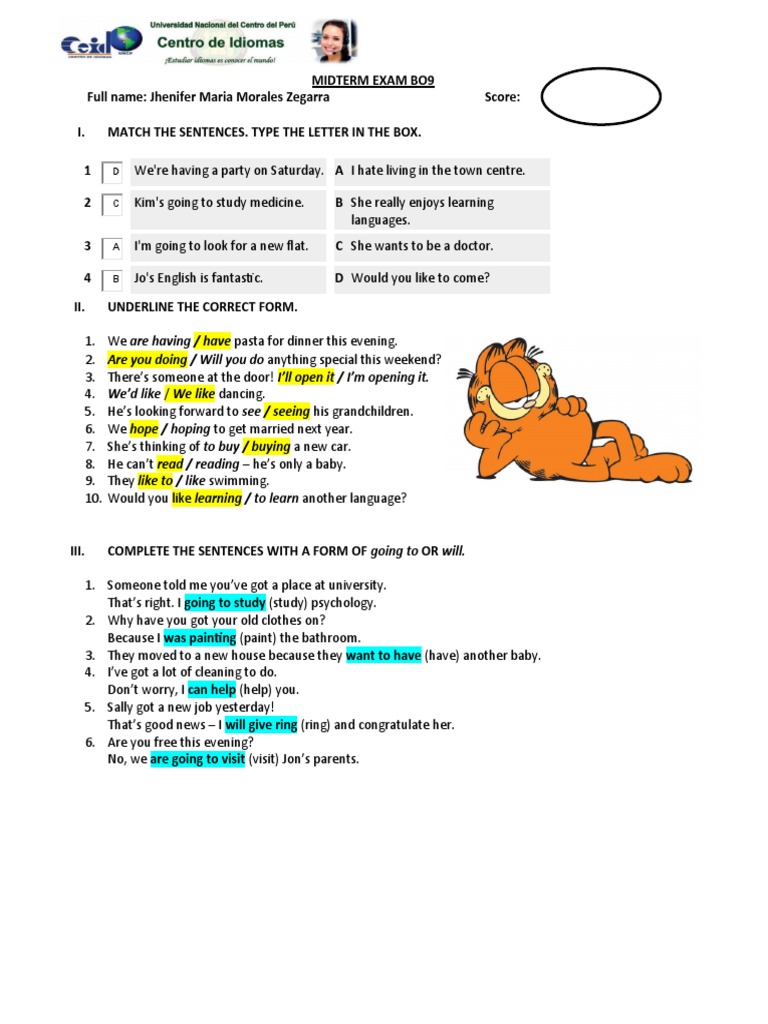 Midterm Exam Practice: English Grammar | PDF