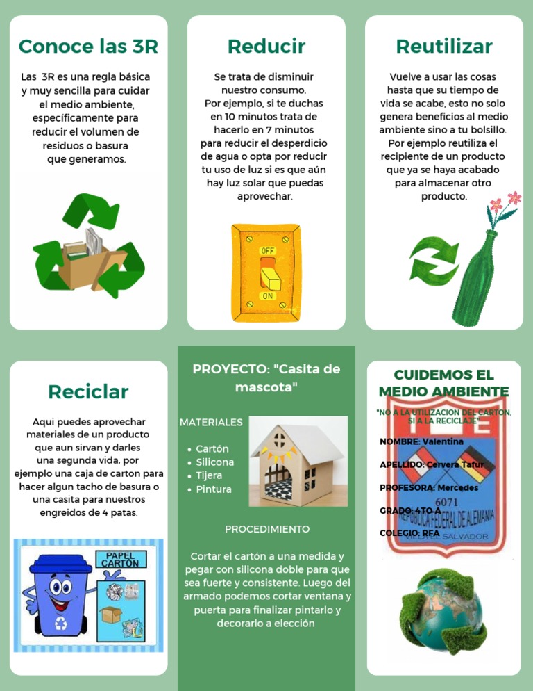 Las 3R: una guía sencilla para reducir, reutilizar y reciclar | PDF