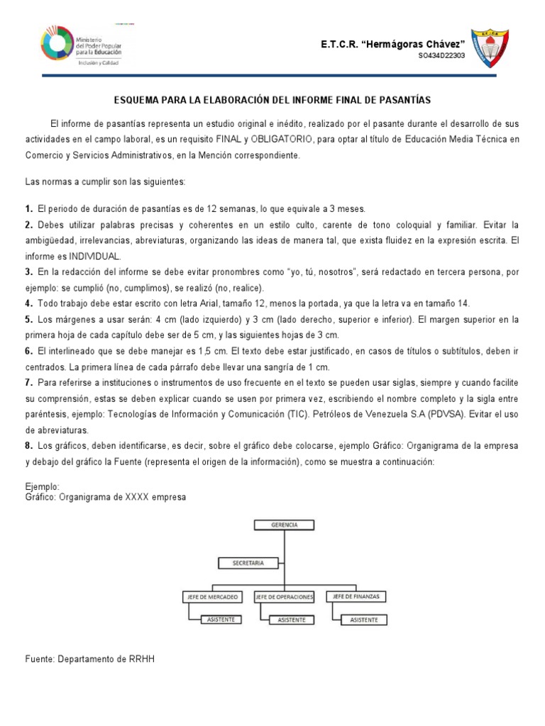 Normas Grales. Inform Pasant 2022 | PDF