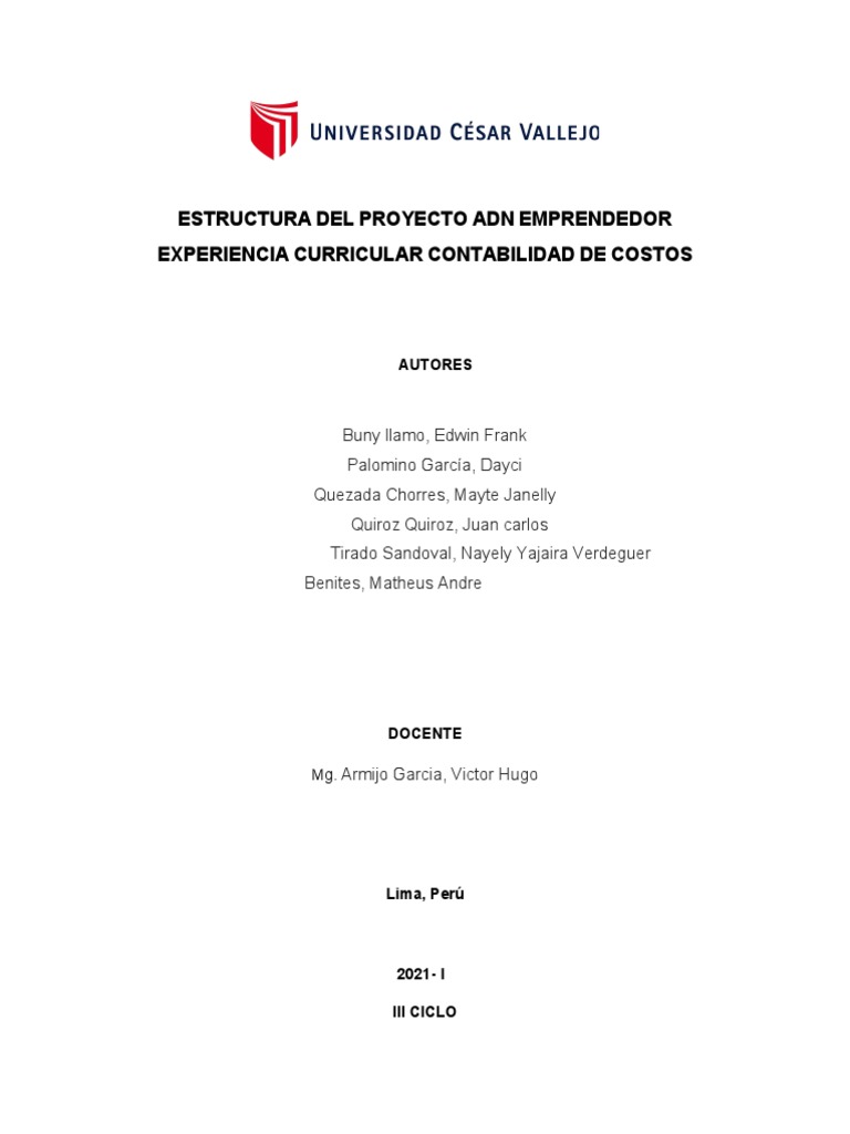 Proyecto Adn Emprendedor - Grupo 2 | PDF | Calidad (comercial) | Iniciativa empresarial