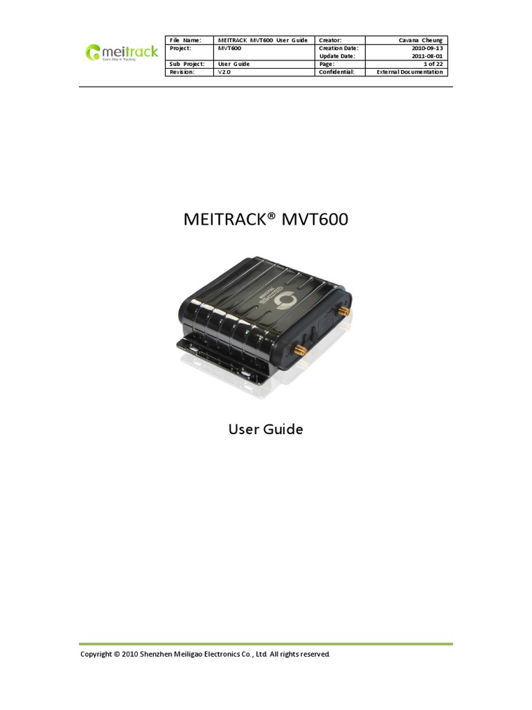 MEITRACK - MVT600-User-Guide-V2.0 Sensor de Combustible Resistencia ...
