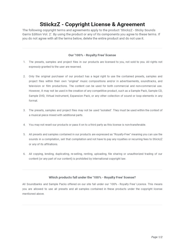 Copyright License & Agreement | PDF | Royalty Payment | Copyright