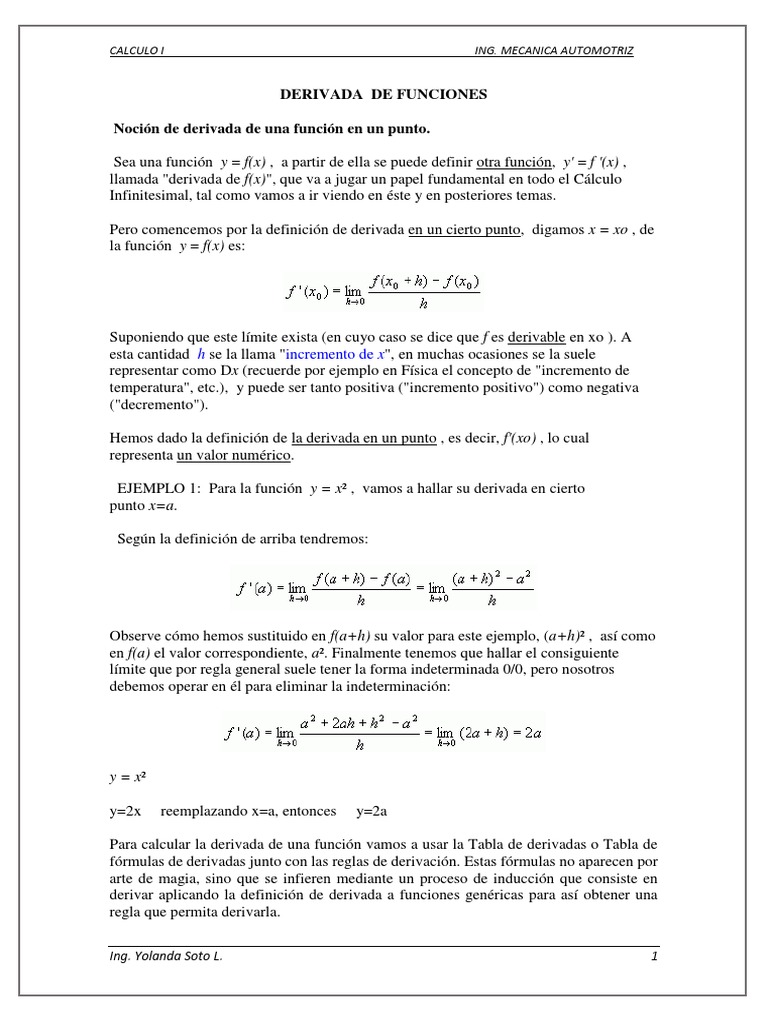 Derivadas y Reglas de Derivación | PDF | Derivado | Función (Matemáticas)