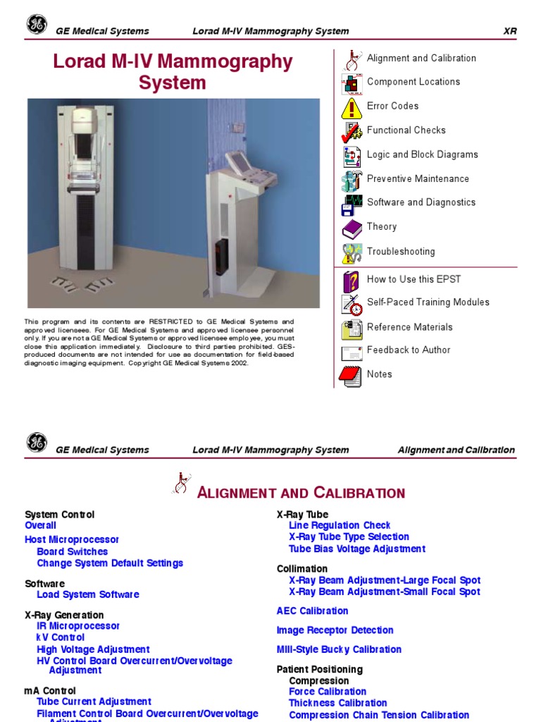 Lorad - Miv - Full (Service Manuals) | PDF | Vacuum Tube | X Ray