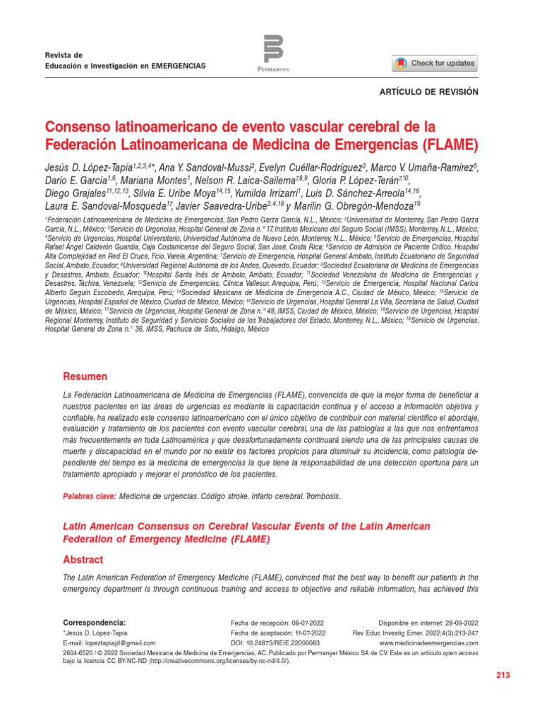 Consenso Latinoamericano de Evento Vascular Cerebral de La Federación ...