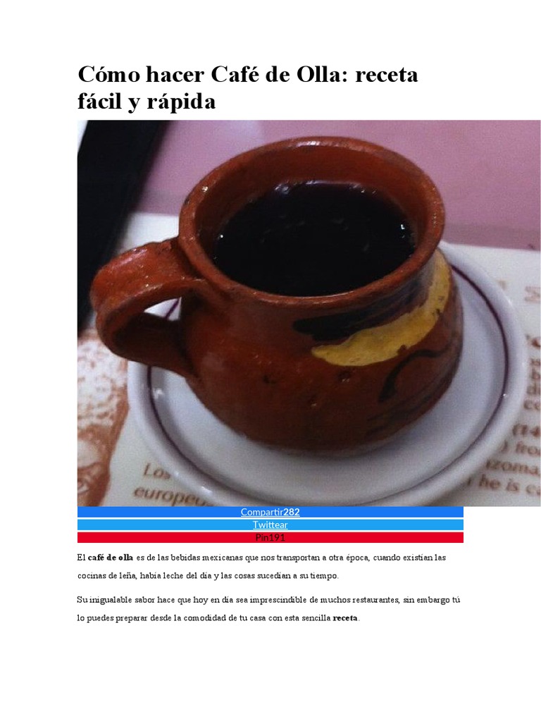 Cómo Hacer Café de Olla | PDF | café | Bebida