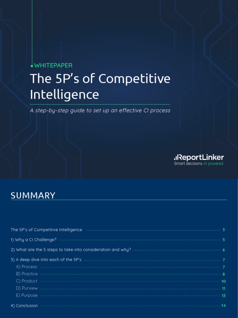 The 5ps of Competitive Intelligence | PDF | Artificial Intelligence | Intelligence (AI) & Semantics