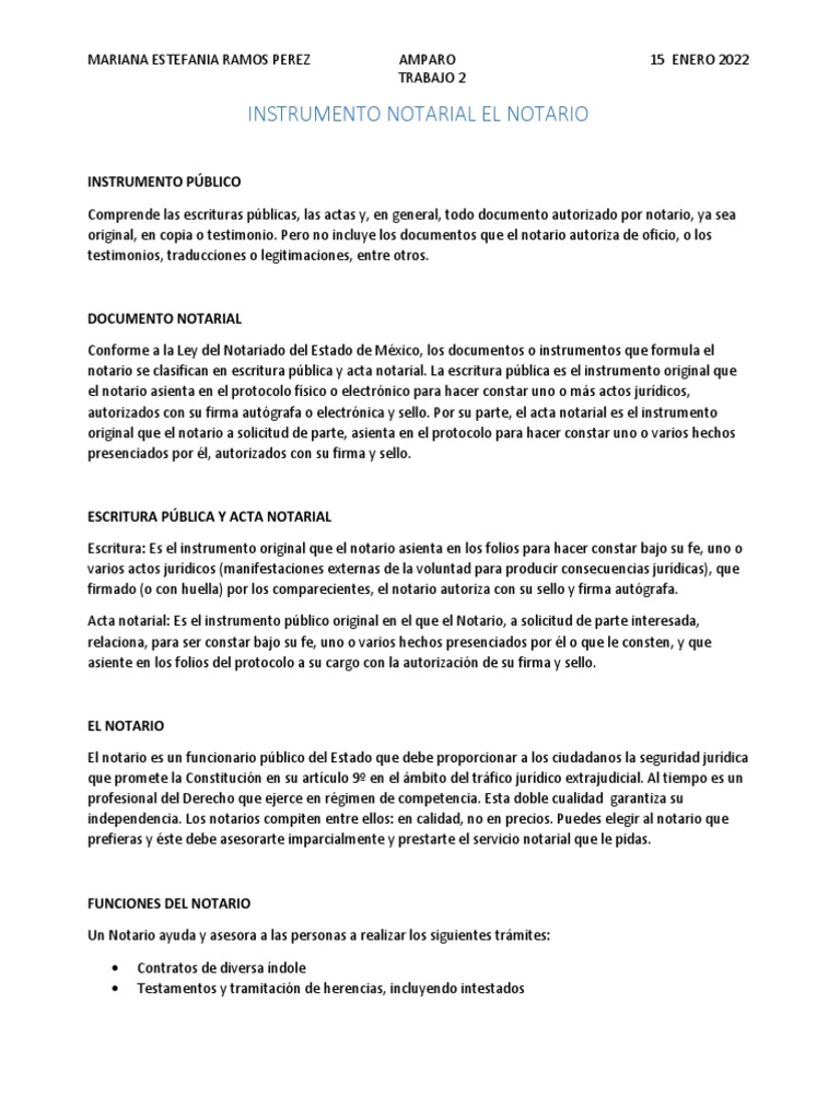 Instrumentos Notariales y Funciones del Notario | PDF | Gobierno ...