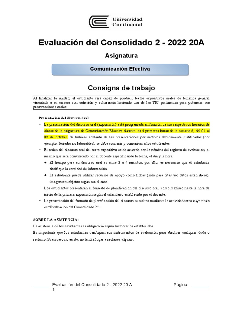 Consigna de La Evaluación Del Consolidado 2 | PDF