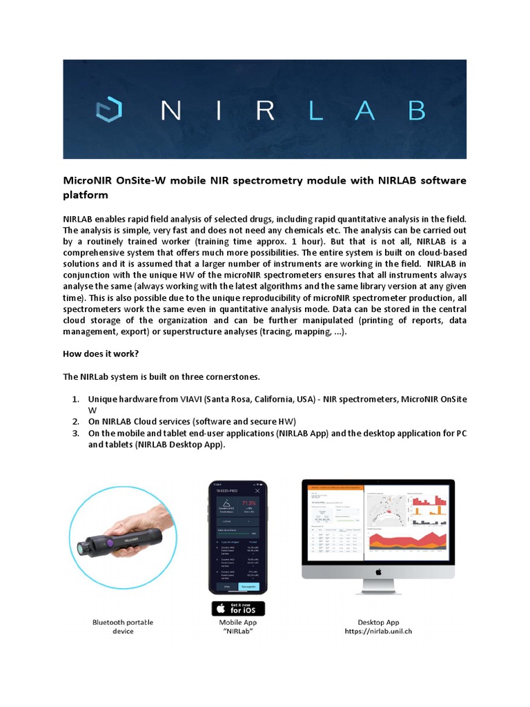 NIRLAB Brochure - EN | PDF | Data Analysis | Mobile App