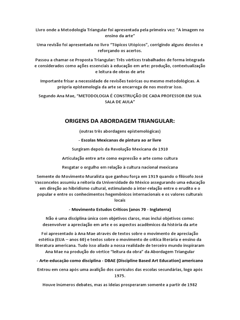 Abordagem Triangular | PDF | Crítica | Estética