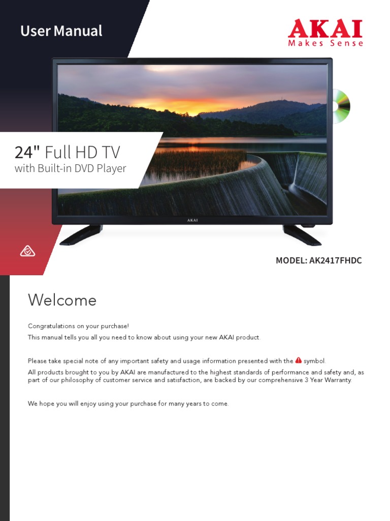 Akai Ak2417fhdc (En) | PDF | Hdmi | Menu (Computing)