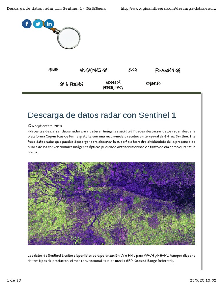 Descarga de Datos Radar Con Sentinel 1 | PDF | Sistema de información ...