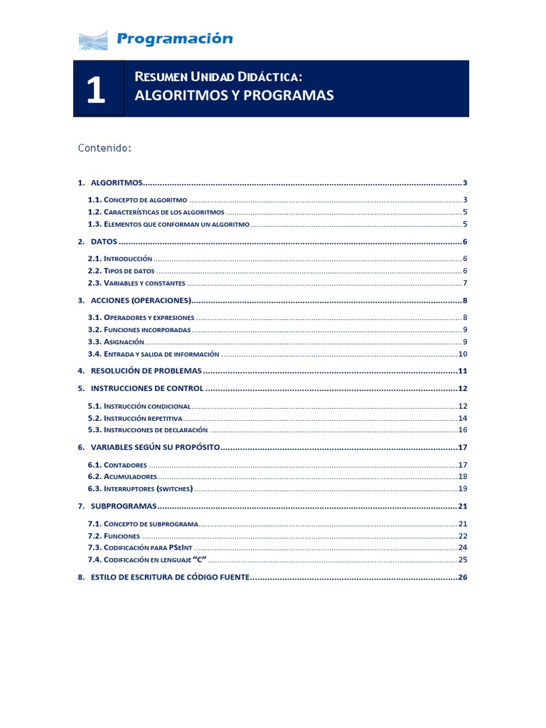 PROG01-Algoritmos y Programas | PDF | Algoritmos | Programación de computadoras