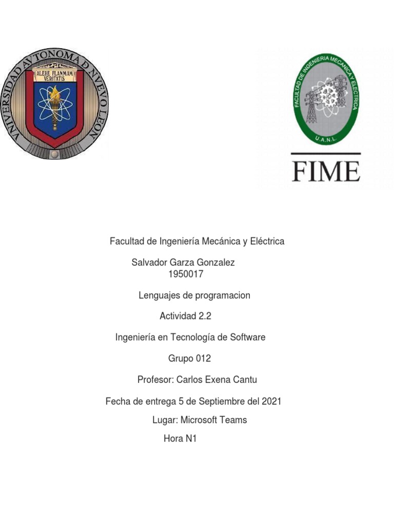 Actividad 2.2 LENGPRO | PDF | Lenguaje de programación | Script Java