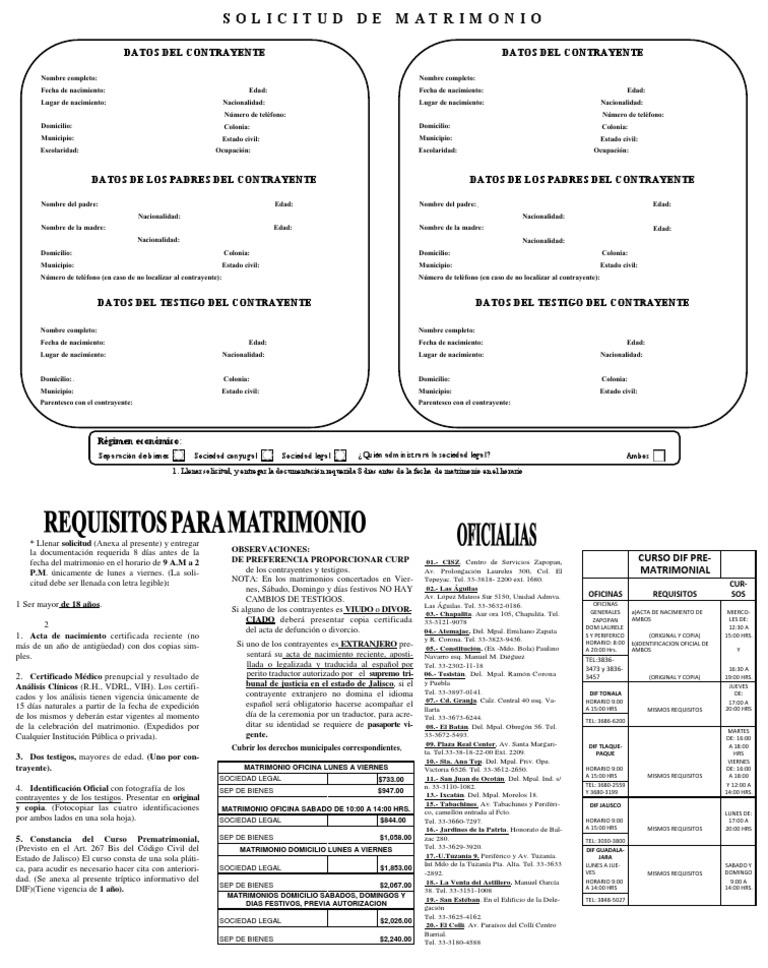 Solicitud de Matrimonio | Descargar gratis PDF | Matrimonio | Convenciones sociales