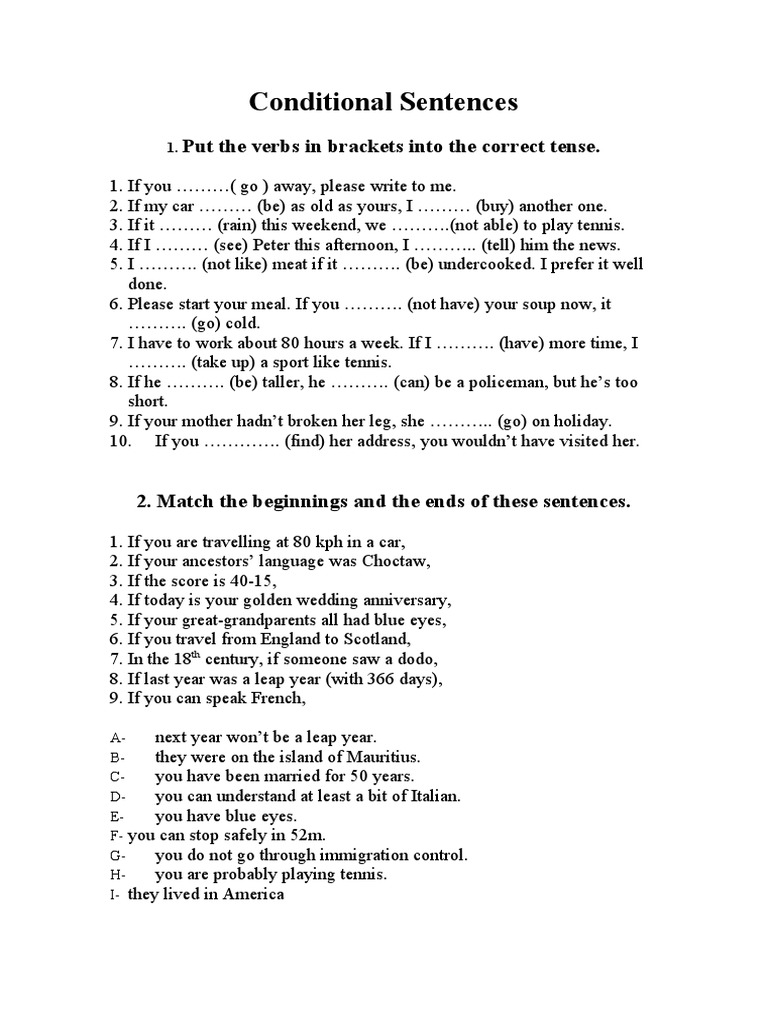 Conditional 1,2,3 | PDF