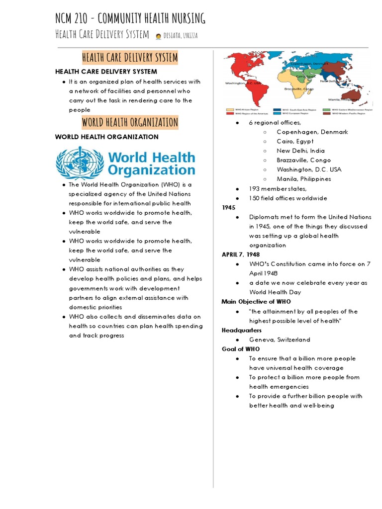 An Overview of Global Health Systems: From the World Health ...