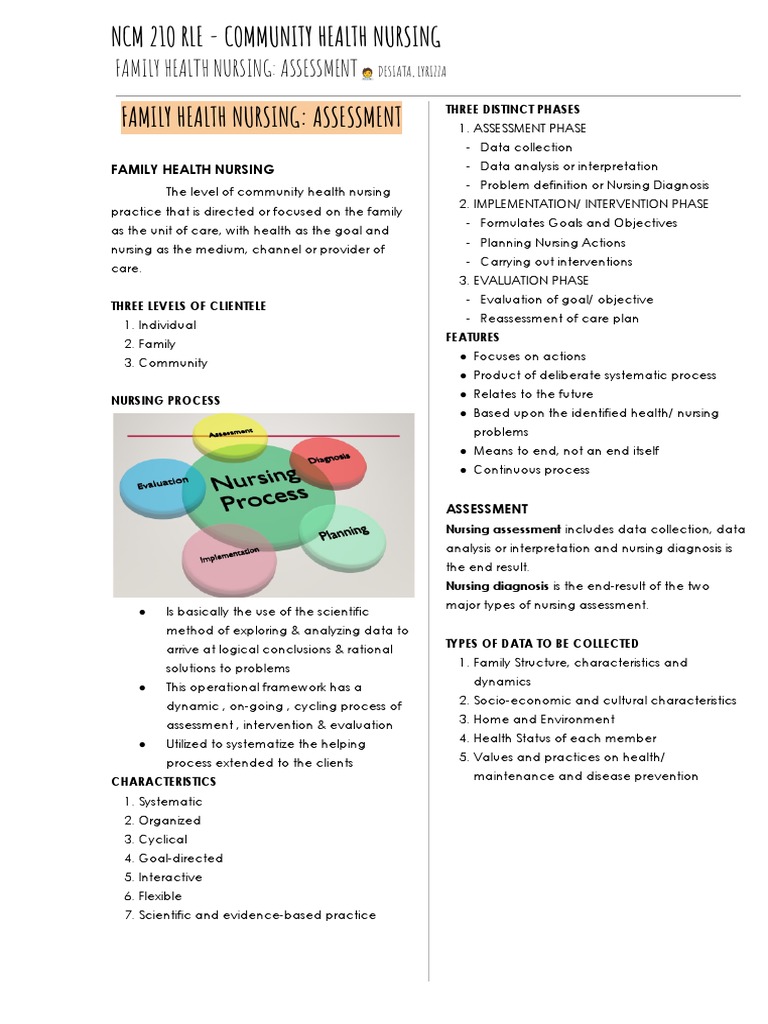 3.1 NCM 211 Rle - Family Health Nursing - Assessment | PDF | Nursing ...