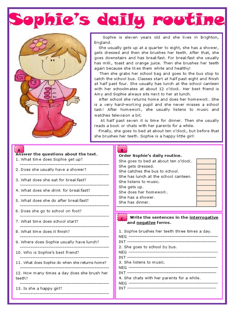 Elementary Daily Routines | PDF