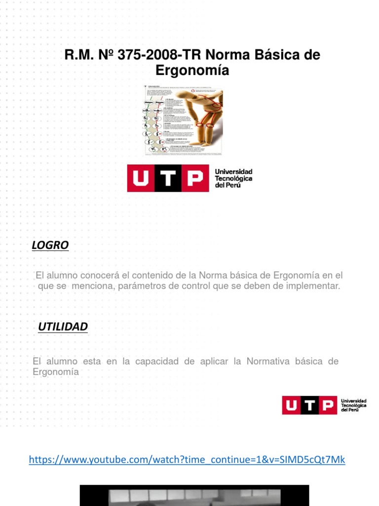 RM 375-2008 TR NORMA BASICA DE ERGONOMIA v02 | PDF | Factores humanos y ...