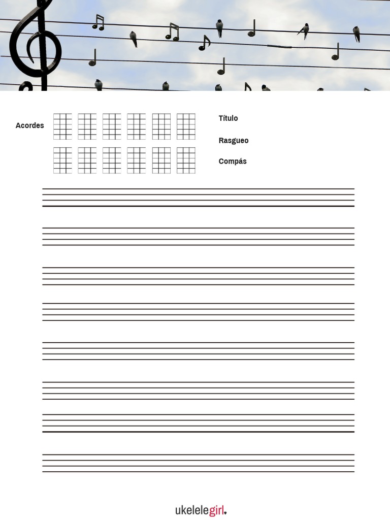Tablatura en Blanco para Ukelele | PDF