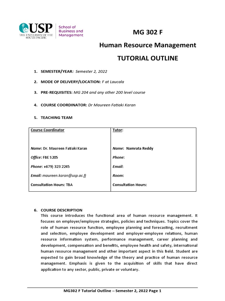 MG 302 F Tutorial Outline | PDF | Performance Appraisal | Human ...