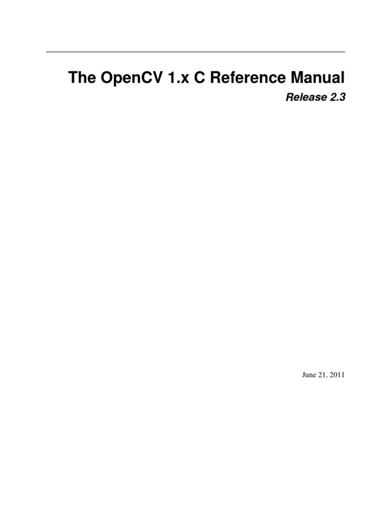 The Opencv 1x C Reference Manual Release 23 Pdf Eigenvalues And Eigenvectors Matrix