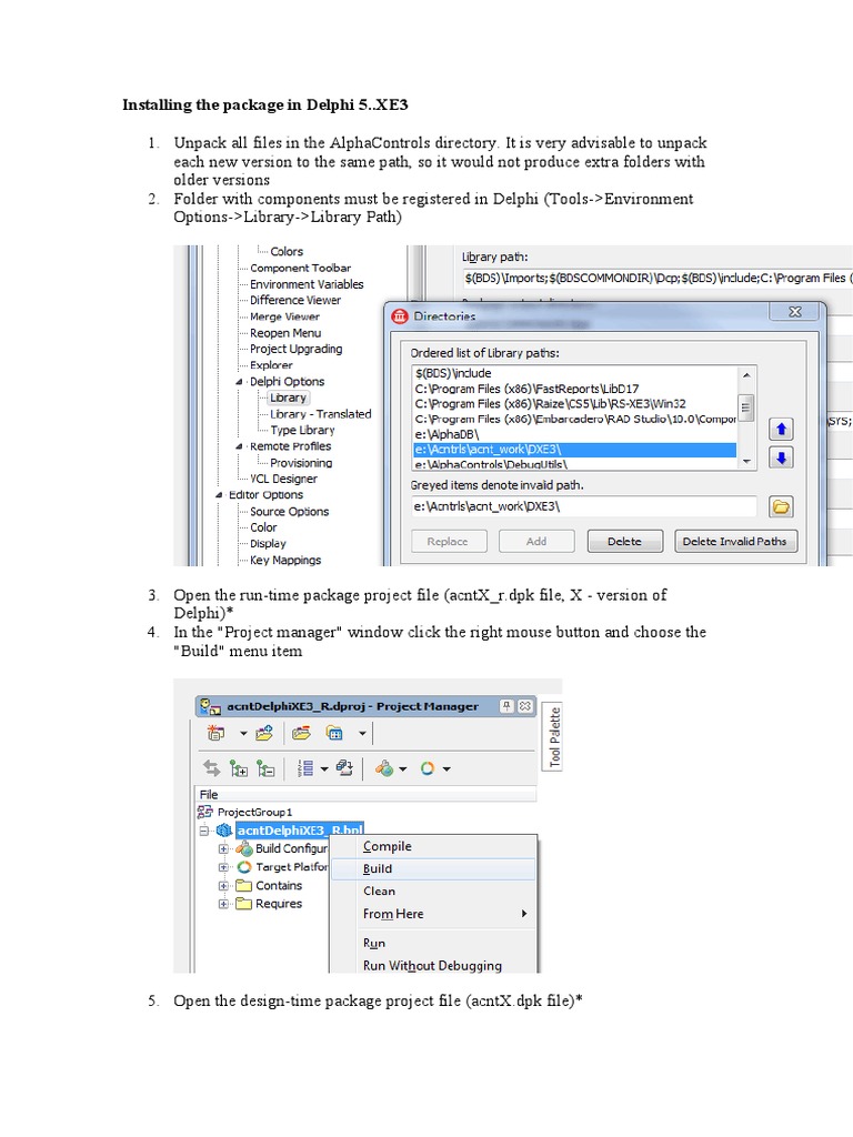 Installing The Package In Delphi Xe3 Alphacontrols Skin Pdf Computer File 64 Bit Computing