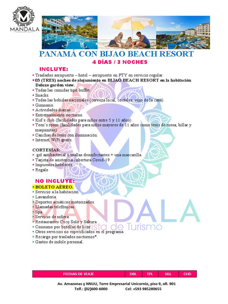 Panamá Solo Playa Bijao Beach Resort | PDF