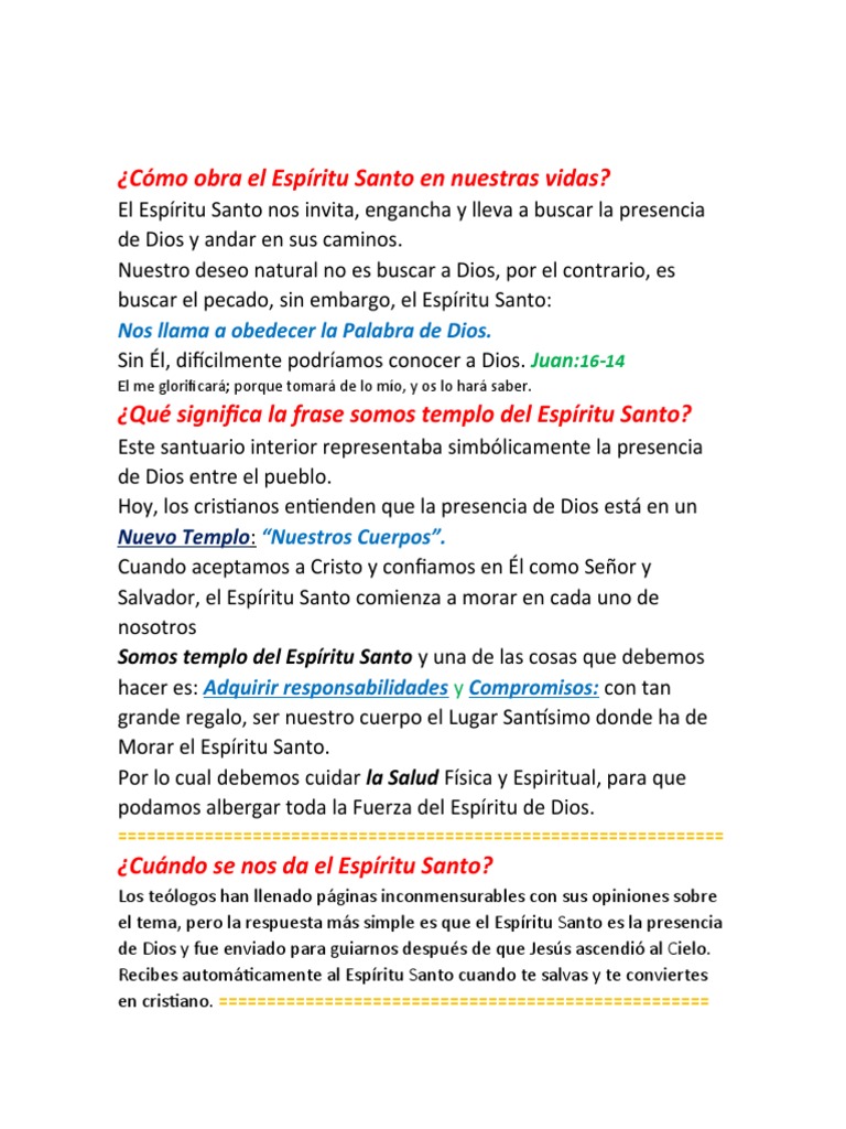 Espiritu Santo | PDF | espíritu Santo | Fe