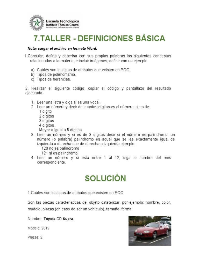 Taller 7 Angel Jimenez Completo | PDF | Programación orientada a objetos | Objeto (informática)