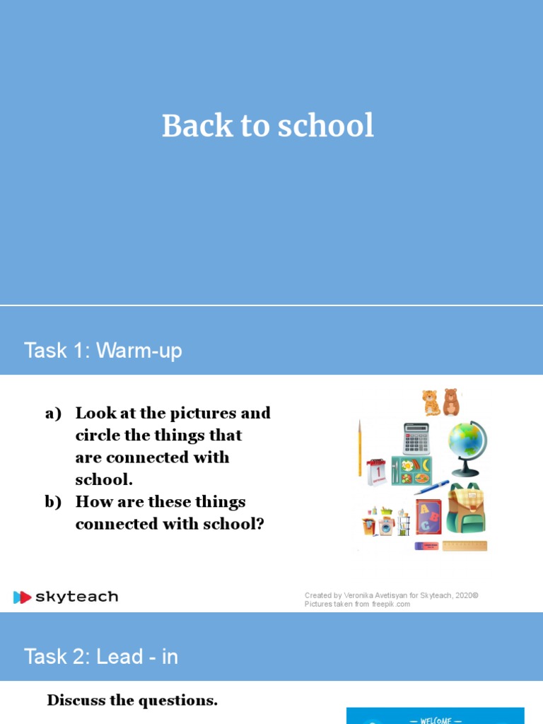 Back To School Worksheet | PDF