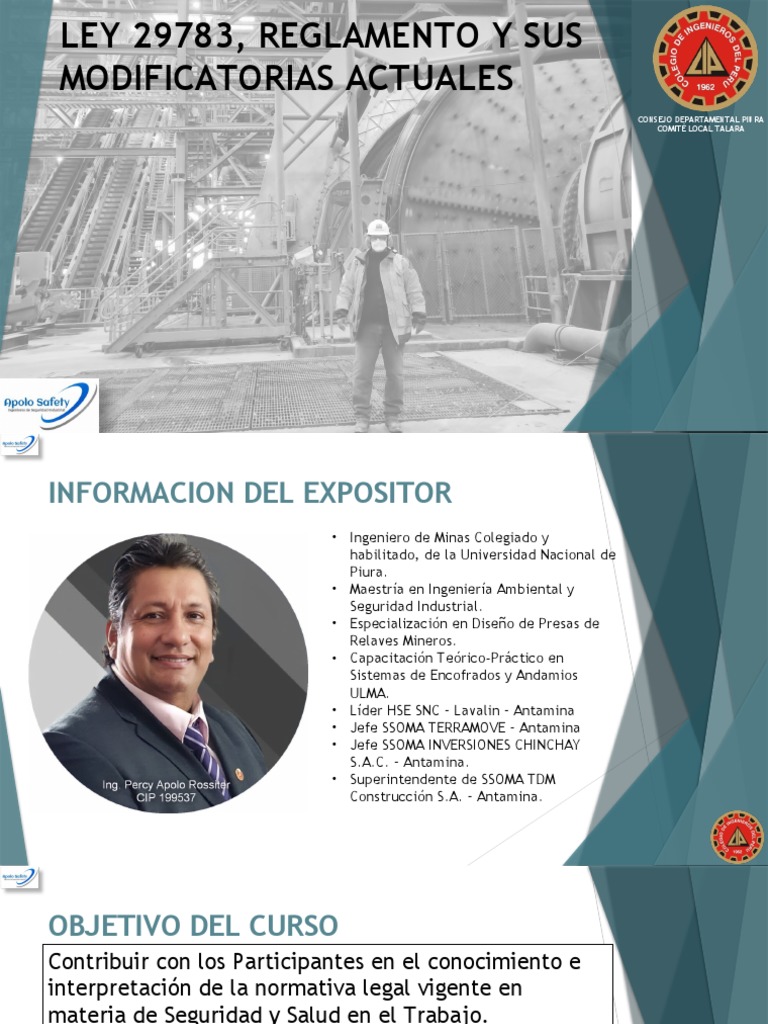 Ley 29783, Reglamento y sus modificatorias actuales: Introducción a la normativa legal de ...