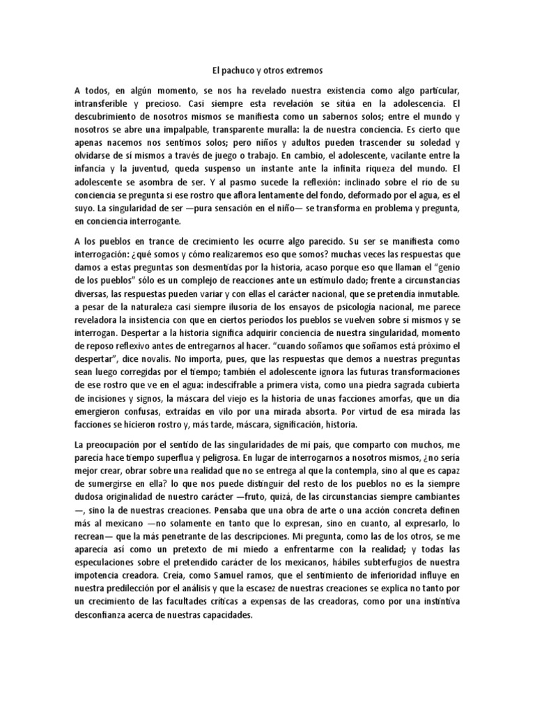 El pachuco: identidad y reflexión | PDF