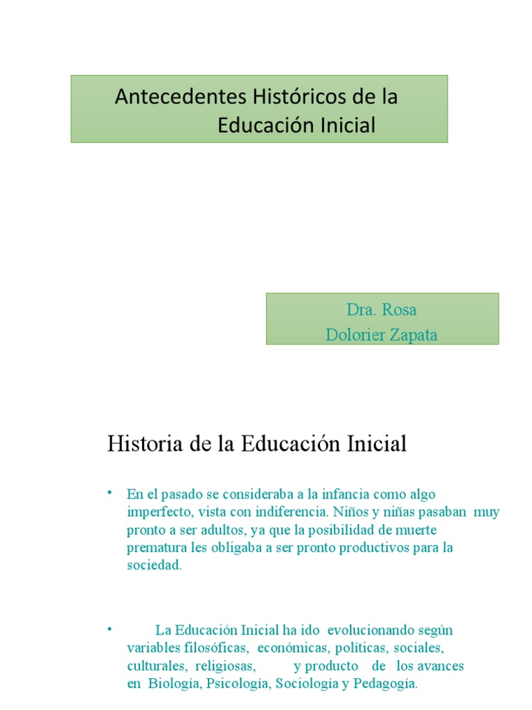 Historia de La Educacion Inicial | PDF | Educación de la primera infancia | Aprendizaje