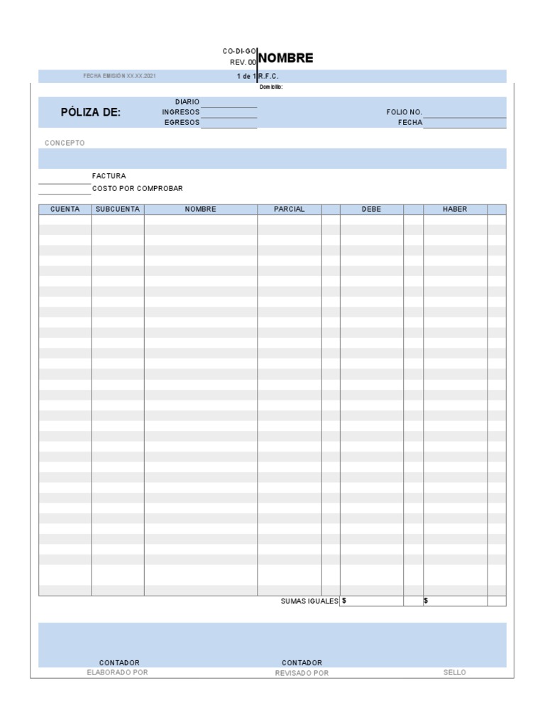 Poliza Formato Editable | PDF