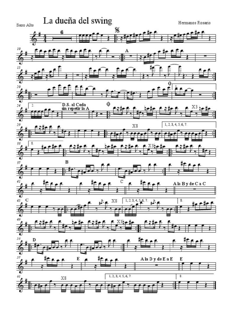 La Dueña Del Swing Alto Sax | PDF