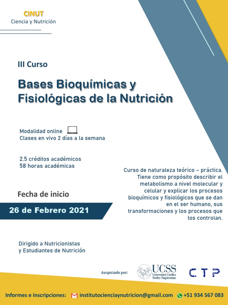Brochure CINUT 2021 | PDF | Metabolismo | Glucógeno