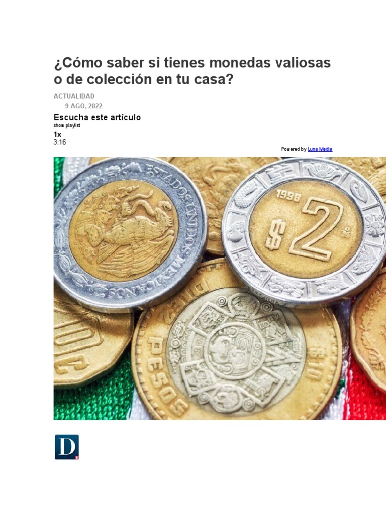 Cómo Saber Si Tienes Monedas Valiosas o de Colección en Tu Casa | PDF ...