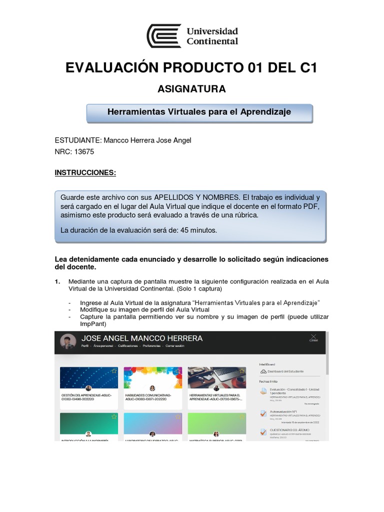 Consigna de La Evaluación P1 Del C1 | PDF | Evaluación | Salón de clases