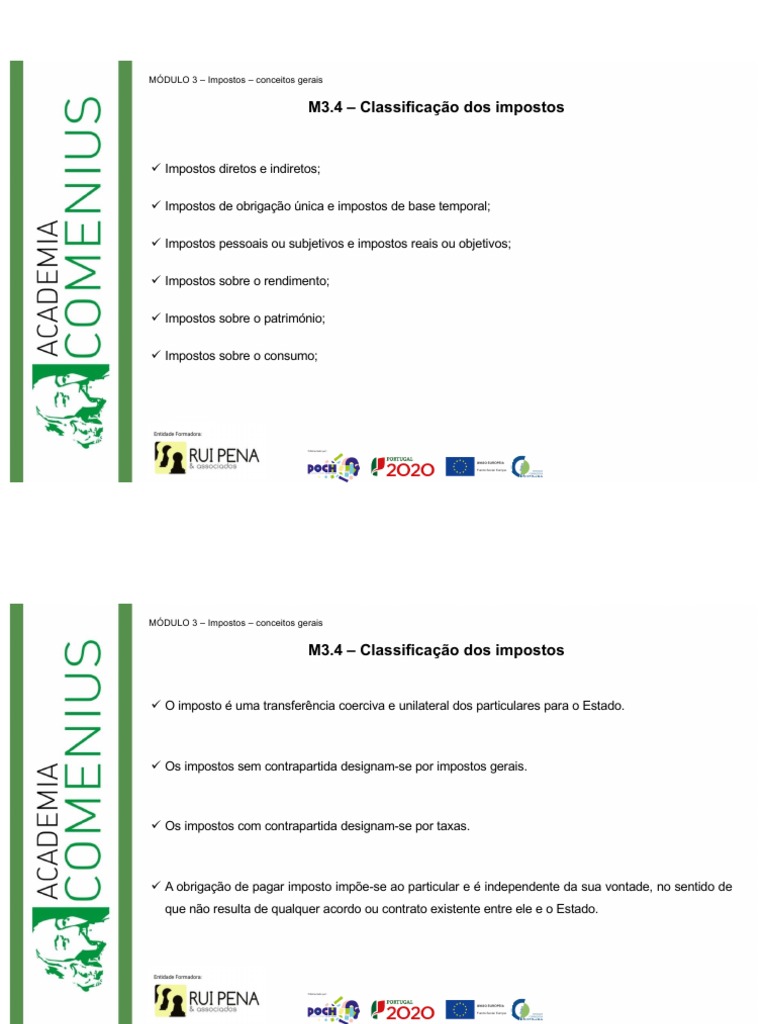 M3.4 - 0567 - CC - COMEN - Noções de Fiscalidade - PPT - EFA | PDF ...