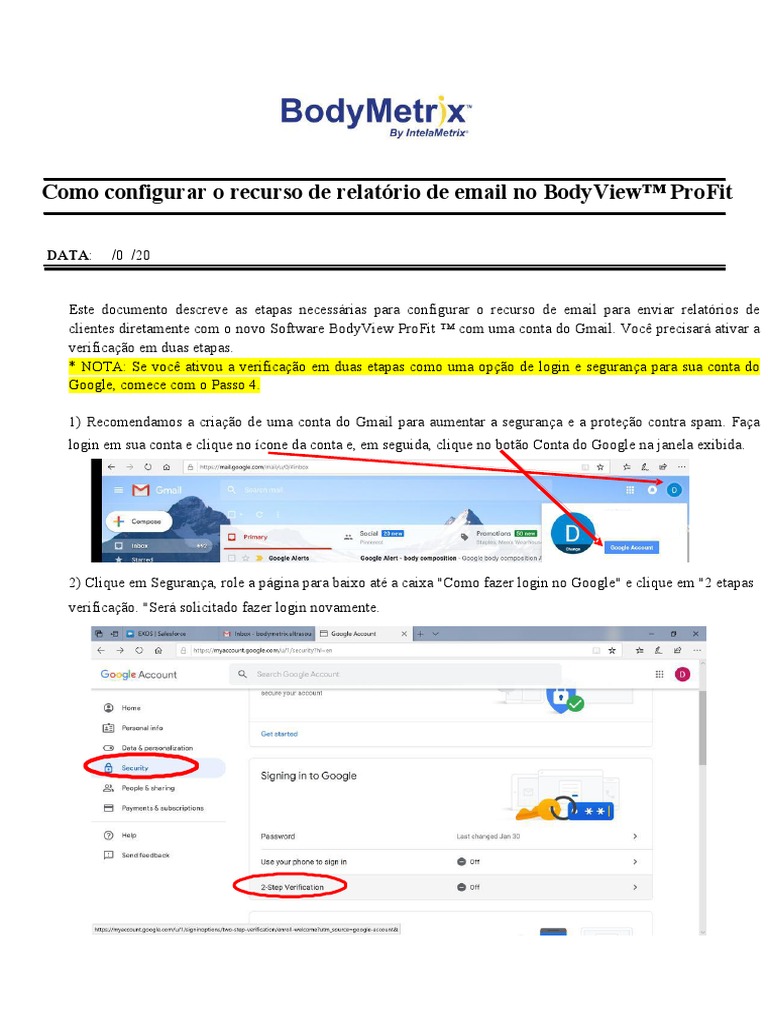 Windows_Como configurar o recurso de relatório de email no BodyView ProFitNew | PDF | Gmail ...