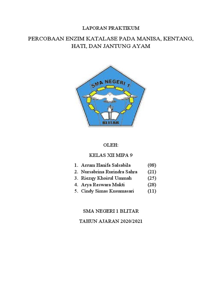 Laporan Praktikum Enzim Katalase1 | PDF