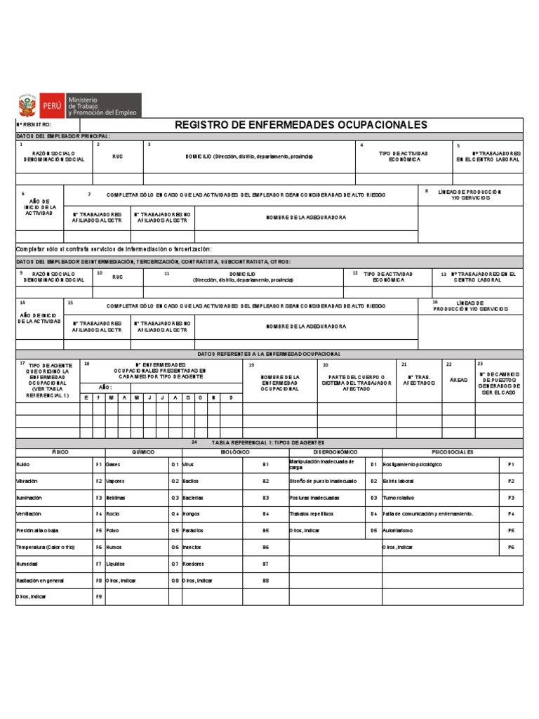 Formato N°5 Registro de Enfermedad Ocupacional | PDF | Outsourcing Formato N°5 Registro de Enfermedad Ocupacional | PDF | Outsourcing