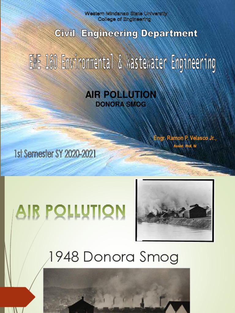 EWE 160 Air Pollution 1948 Donora Smog | PDF | Smog | Environmental Issues