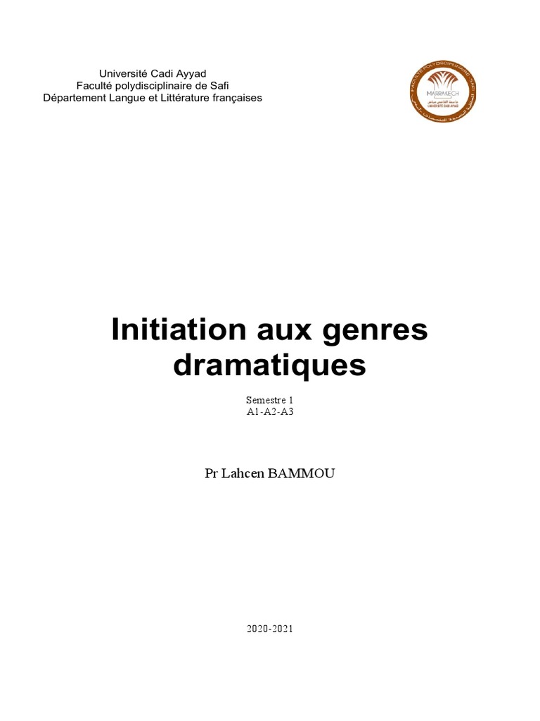 Introduction aux genres dramatiques | PDF | Théâtre | Acteur